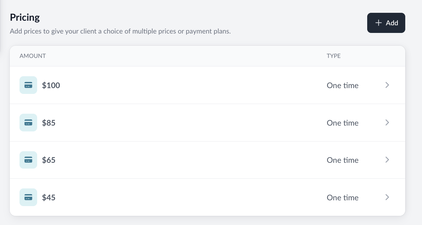 How do I offer multiple pricing options? - Paperbell Support