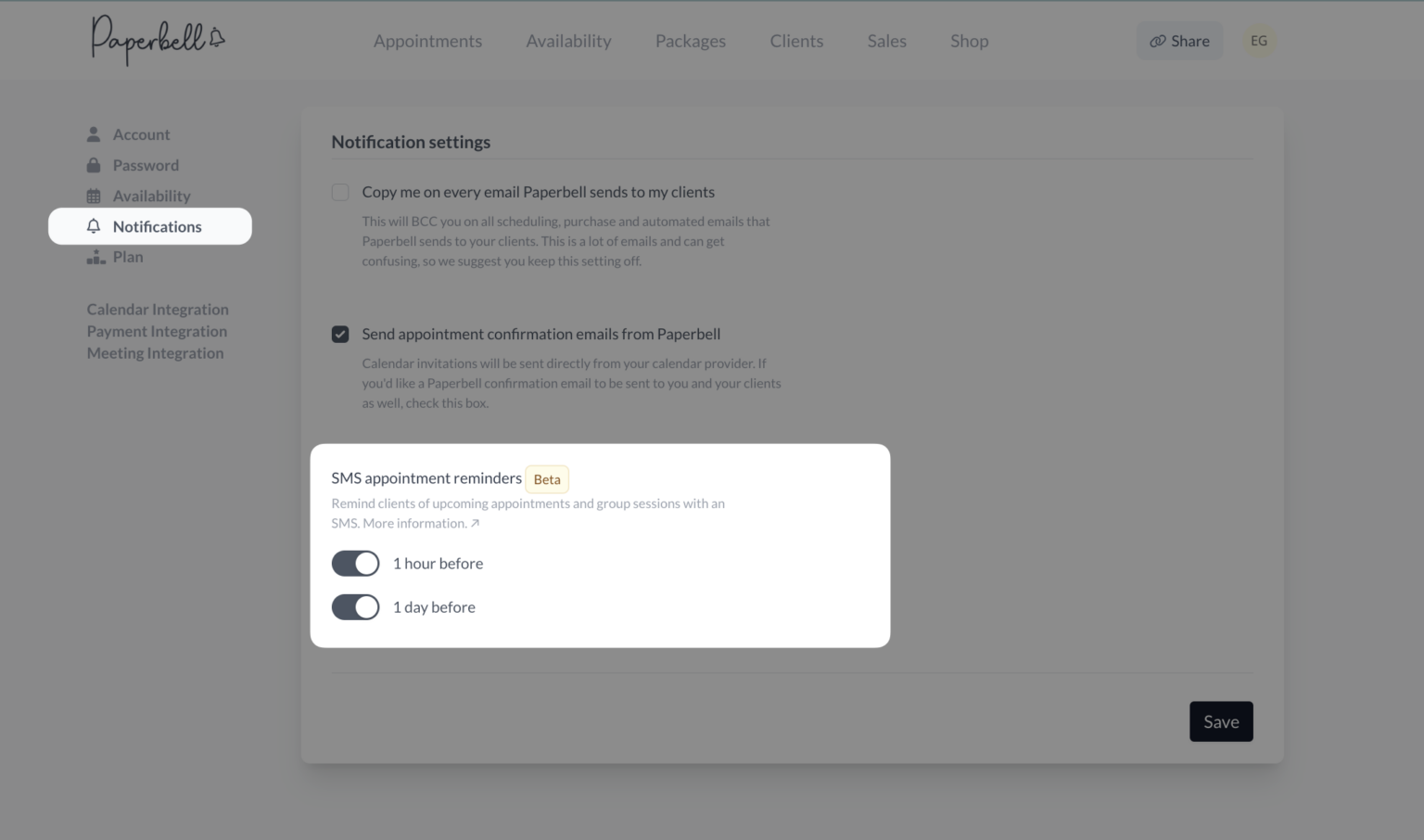 Account Settings - Paperbell Support