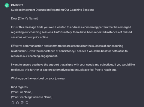 How to Use ChatGPT to Write Emails That Will Impress Your Coaching Clients