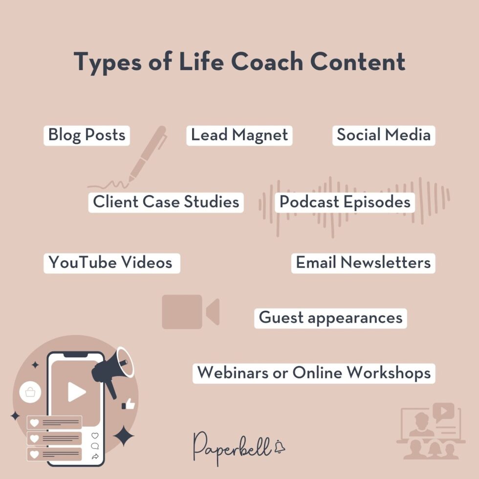 Top 45+ Life Coach Content Ideas to Grow Your Business